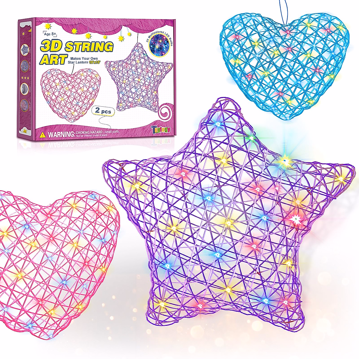 3D String Art Teen Girls Gifts 8 9 10 11 12 Year Old Girl Toys, Crafts for Girls and Boys Ages 8-12, DIY Lantern Arts & Craft Kits for Kids Christmas Birthday Gifts Girl Toys