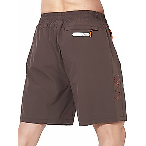 NORTHYARD Men's Athletic Running Shorts Quick Dry Workout Shorts 7"/ 5"/ 9" Lightweight Sports Gym Basketball Shorts Hiking Exercise Coffee XL