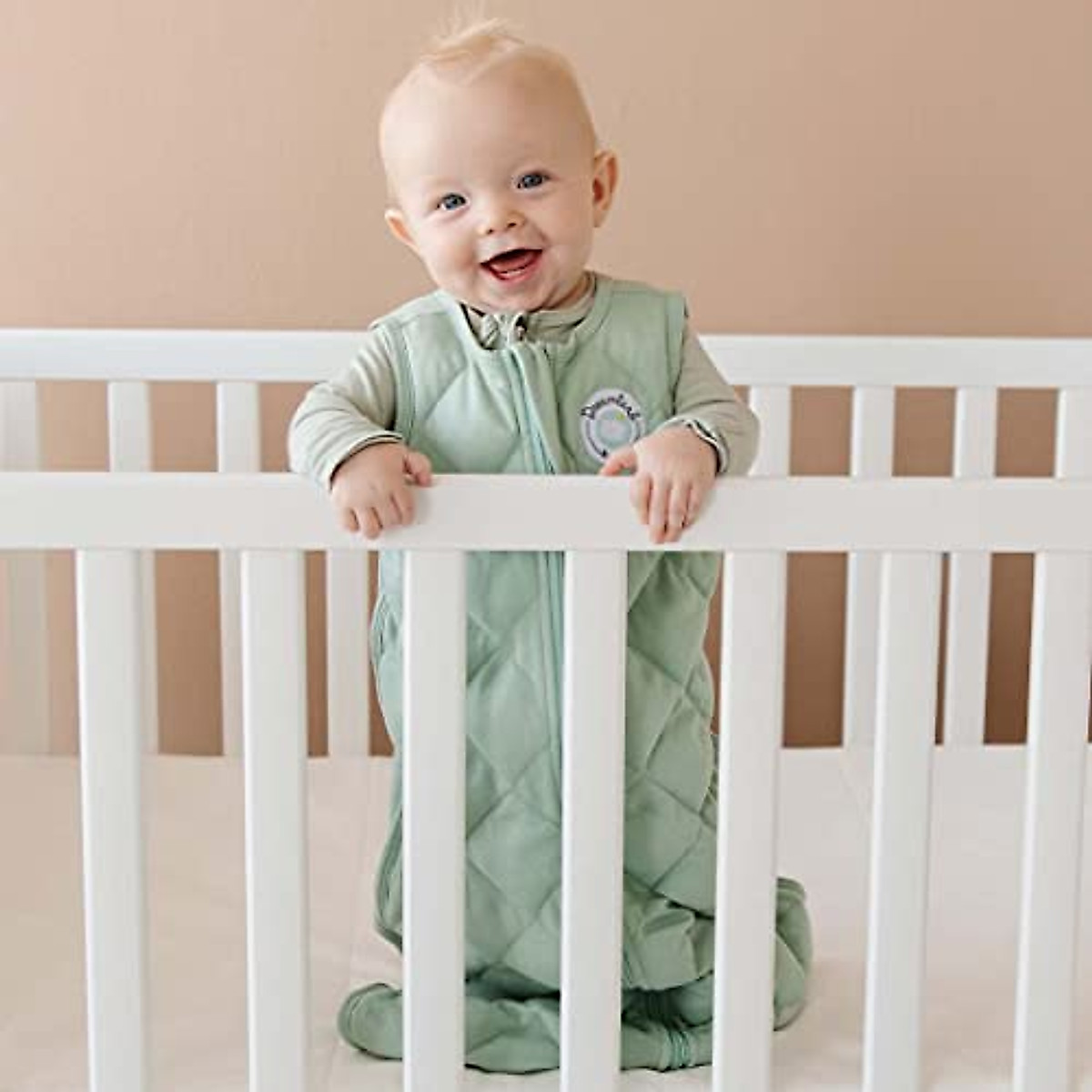 DREAMLAND BABY Sleep Sack | Baby: 6-12 Months | Gently Weighted Sleep Sacks | 100% Natural Cotton | 2-Way Zipper | Machine Washable | Newborn/Infant Swaddle Transition | Swaddle Sleeping Bag