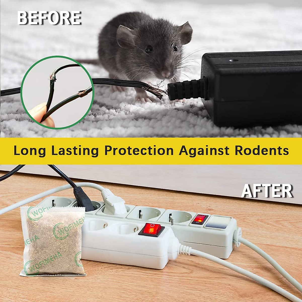 ANEWNICE Rodent Repellent, Peppermint Oils Mouse Repellent Outdoor,Rat Repellent for House/Car/RV/Boat/Garage/Shed/Cabin,Rodent Repellent for Car Engines,Mouse Repellant,Mice Away(8 Pouches)
