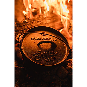 Stansport 4 QT Pre-Seasoned Cast Iron Dutch Oven with Legs (16021)