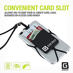 Cell Phone Lanyard Compatible with iPhone, Galaxy & Most Smartphones, Silicone Phone Case Holder with Card Pocket