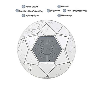 Vivianus Small Bluetooth Shower Speaker with LED Tattoo in Diamond Shape,1000mAH Rechargeable Battery, Wireless Speaker with TWS, Subwoofer Sound Effect,White
