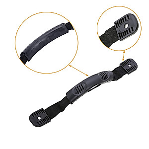 WILLWIN 2 Pcs Kayaks Canoe Side Mount Handles Replacement with Bungee Cord Paddle Holder Accessories + 2 Pcs J Hook with Hardware Kit for Luggage Handle, Cooler Handle, Incubator Handle