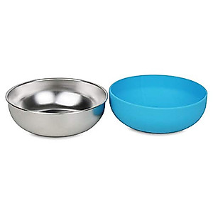 WeeMoose Premium 304 Stainless Steel Baby Bowls with Removable Silicone Shell | Set of 4 Bowls | Toddler Food Bowls Snack Container