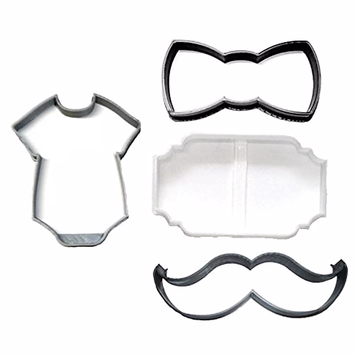 LITTLE GENTLEMAN BABY SHOWER FIRST BIRTHDAY MUSTACHE SET OF 4 COOKIE CUTTERS MADE IN USA PR1239