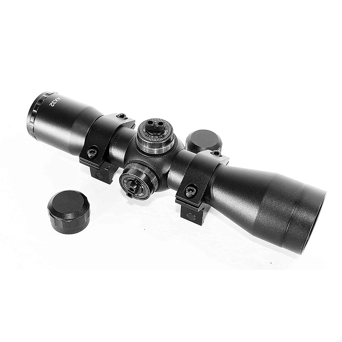 Trinity Hunter 4x32 Scope Sight for Gamo Big Cat 1250 .177 Caliber Air Rifle Mount Adapter Aluminum Black Tactical Optics Hunting Accessory Mil dot Reticle Target Range Single Rail.