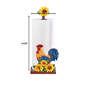 Collections Etc Tabletop Roosters & Sunflowers Standard Paper Towel Holder