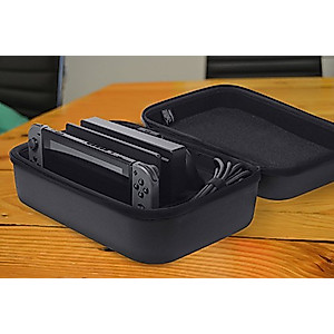 Amazon Basics Hard Shell Travel and Storage Case For Nintendo Switch & OLED Switch, Black, 12 x 4.8 x 9 Inches