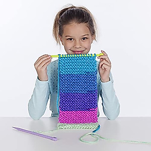 Creativity for Kids Learn to Knit Pocket Scarf - DIY Knitting Kit for Beginners, Kids Craft Kit