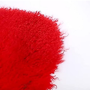 ZIYIUI Real Lamb fur/mongolian fur beach wool fur bag handbag Luxury handbag for Women's (Red)