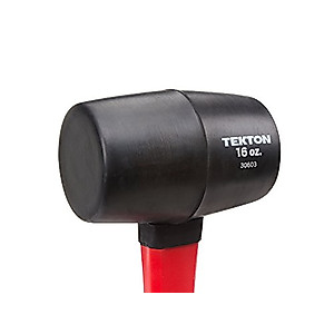 TEKTON 16 oz. Fiberglass Handle Rubber Mallet | 30603 , Black