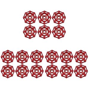DOITOOL 18PCS Outside Faucet Handles Replacement Faucet Round Wheel Handle Square Stem Hole Hose Bib Handle Cast Iron Water Spigot Handle