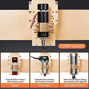 LUNYEE 4040 Turbo CNC Router Machine, 500W All-Metal Upgraded Linear Rail 3-Axis Engraving Milling Cutting Machine GRBL Control for Wood Metal Acrylic, 400 x 400 x 110mm (15.7''x15.7''x4.3'')