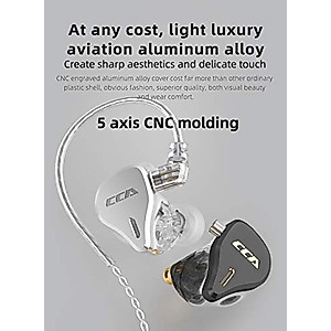 CCA CS16 in-Ear Monitors, 16BA Reference HiFi Stereo IEM Wired Earphones/Earbuds/Headphones with Detachable Cable 2Pin for Musician Audiophile (Without Mic, Silver)