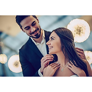 Mesmeriano Birthstone Necklace for Women Birthstone Jewelry for Mom Necklace with Heart Pendant 925 Sterling Silver Heart Necklace Gift for Women, Sterling Silver, Cubic Zirconia