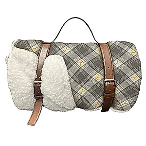 Northwest Yellowstone Silk Touch Sherpa Throw Blanket with Storage Strap Handle, 60" x 70", Dutton Plaid