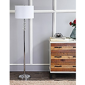 JONATHAN Y JYL1045A Mia 60.5" Crystal/Metal LED Floor Lamp Contemporary,Glam,Transitional for Bedrooms, Living Room, Office, Reading, Clear/Chrome