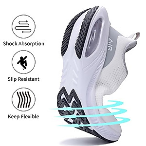JARLIF Air Running Shoes for Women Athletic Tennis Sport Shoes Casual Walking Gym Jogging Sneaker GrayWhite 8.5