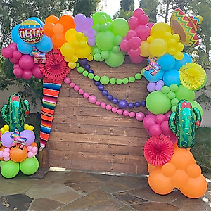Fiesta Balloons for Fiesta Party Decorations,17PCS Cinco De Mayo Balloons Taco Cactus Llama Avocado Balloons Mexican Party Papel Picado Banner for Fiesta Taco Luau Party Decorations (Foil Balloons)