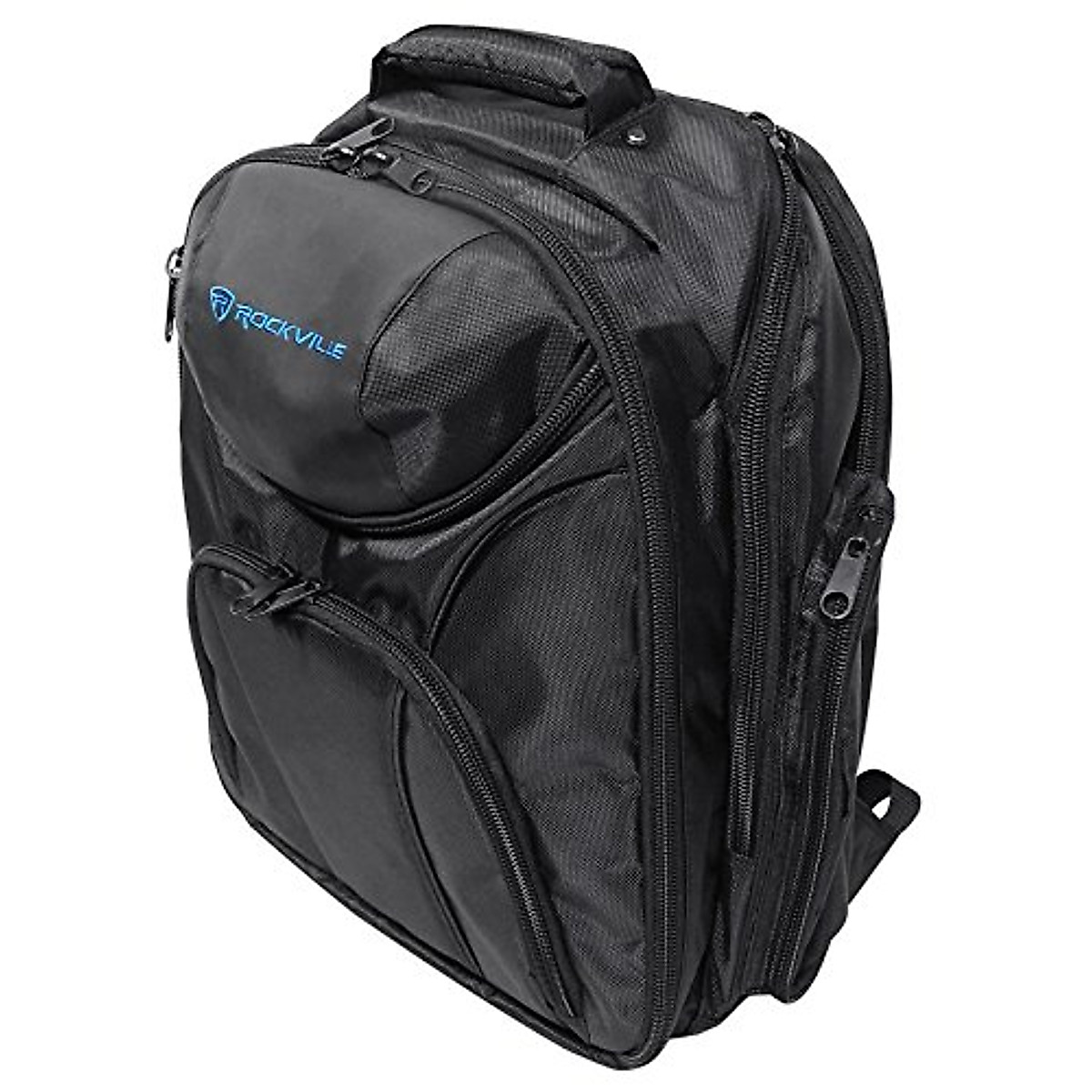 Rockville DJ Laptop/Gear Travel Backpack Bag w/ Headphone Compartment+Dividers, Black