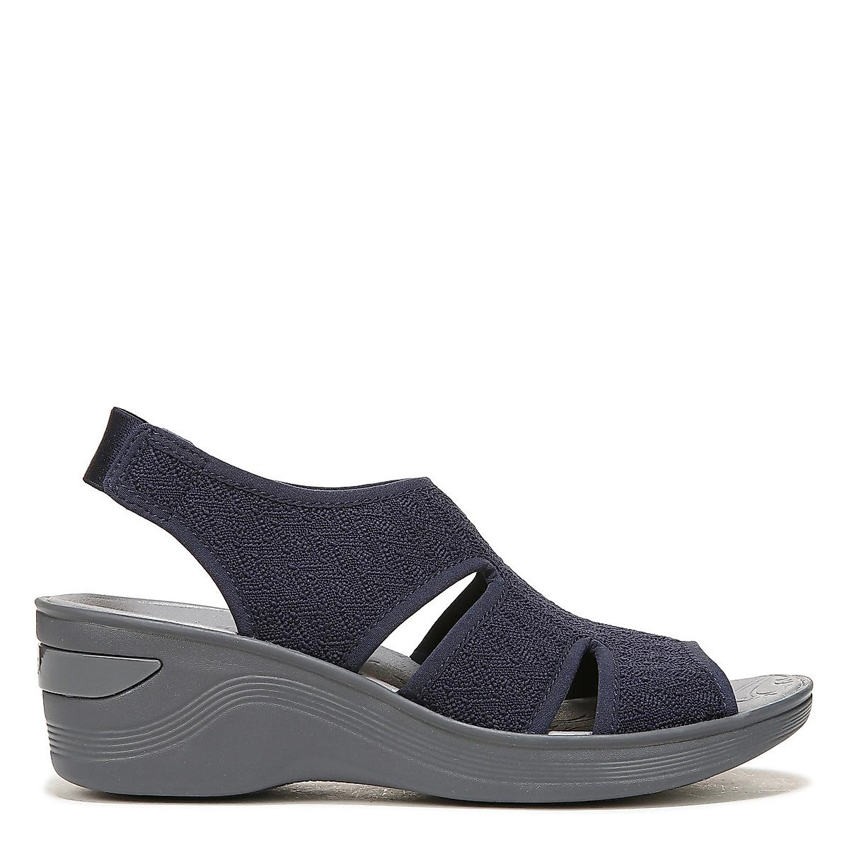 BZees Womens Daytona Slip-On Wedge Sandal Navy Blazer 6.5 M