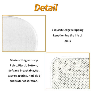 Dwrepo 3 Piece Bathroom Rug Flannel Absorbent Non-Slip Bath Mat Diamond Pattern Print Washable Floor Mat Ultra Soft U-Shaped Contour Mat for Toilet Lid Cover Bathroom Bedroom Tub 31.5 X 20 in