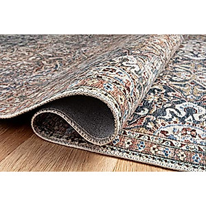 Chris Loves Julia x Loloi Jules Collection JUL-06 Denim / Spice 7'-6" x 9'-6" Area Rug