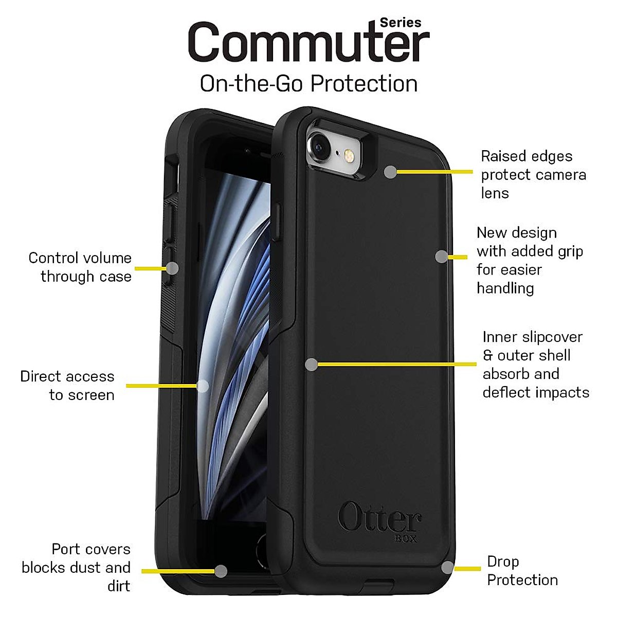 OtterBox iPhone SE 3rd & 2nd Gen, iPhone 8 & iPhone 7 (Not Compatible with Plus Sized Models) Commuter Series Case - OCEAN WAY (AQUA SAIL/AQUIFER), Slim & Tough, Pocket-Friendly, with Port Protection