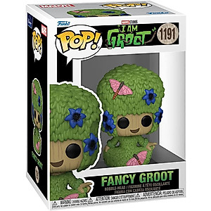 POP Marvel: I Am Groot - Fancy Groot Marie Hair Funko Vinyl Figure (Bundled with Compatible Box Protector Case), Multicolored, 3.75 inches