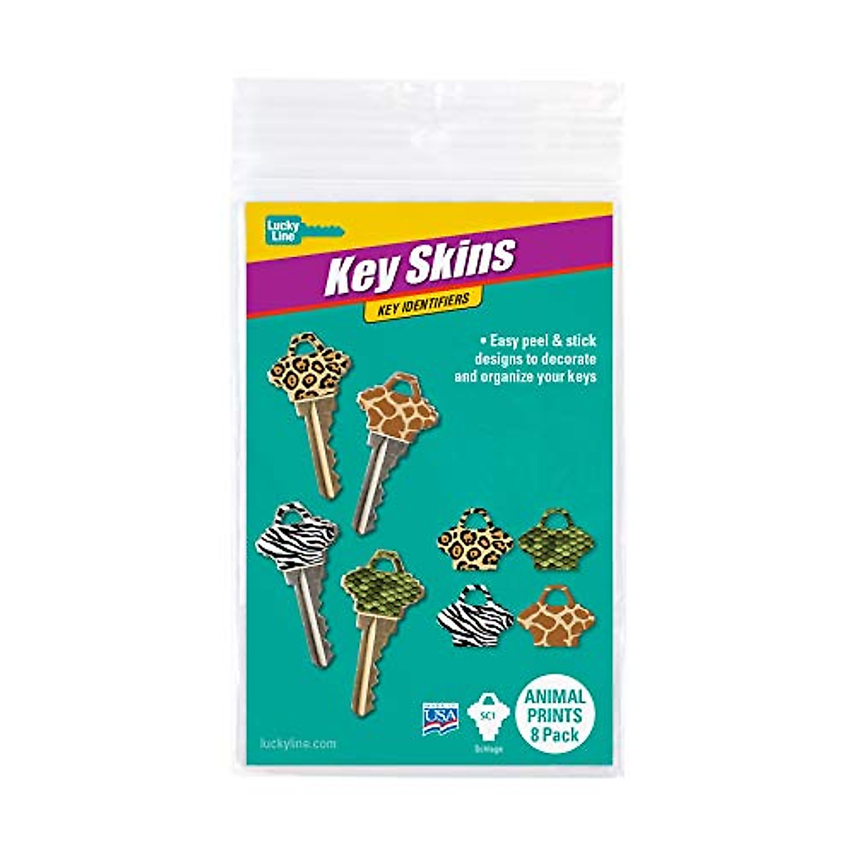 Lucky Line Key Skins - Fun Animal Print Key Identifiers for Schlage (18100S)