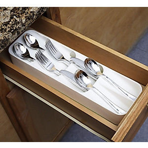 Mind Reader Utensil Storage, Set of 2, White