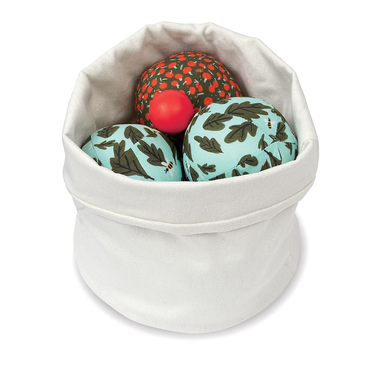 Manhattan Toy Indoor Outdoor 8-Piece Bocce Playset for Kids with Soft Memory Foam Fabric Covered Balls