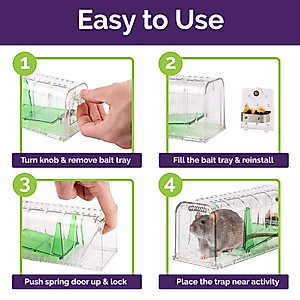 Humane Mouse Trap & Mouse Repellent Kit; Live Mouse Trap Catch and Release Kid Safe & Pet Safe Easy Set for Small Rodents Sensitive Trigger Plus Peppermint Oil Mice Repellent Spray – Reusable Indoor