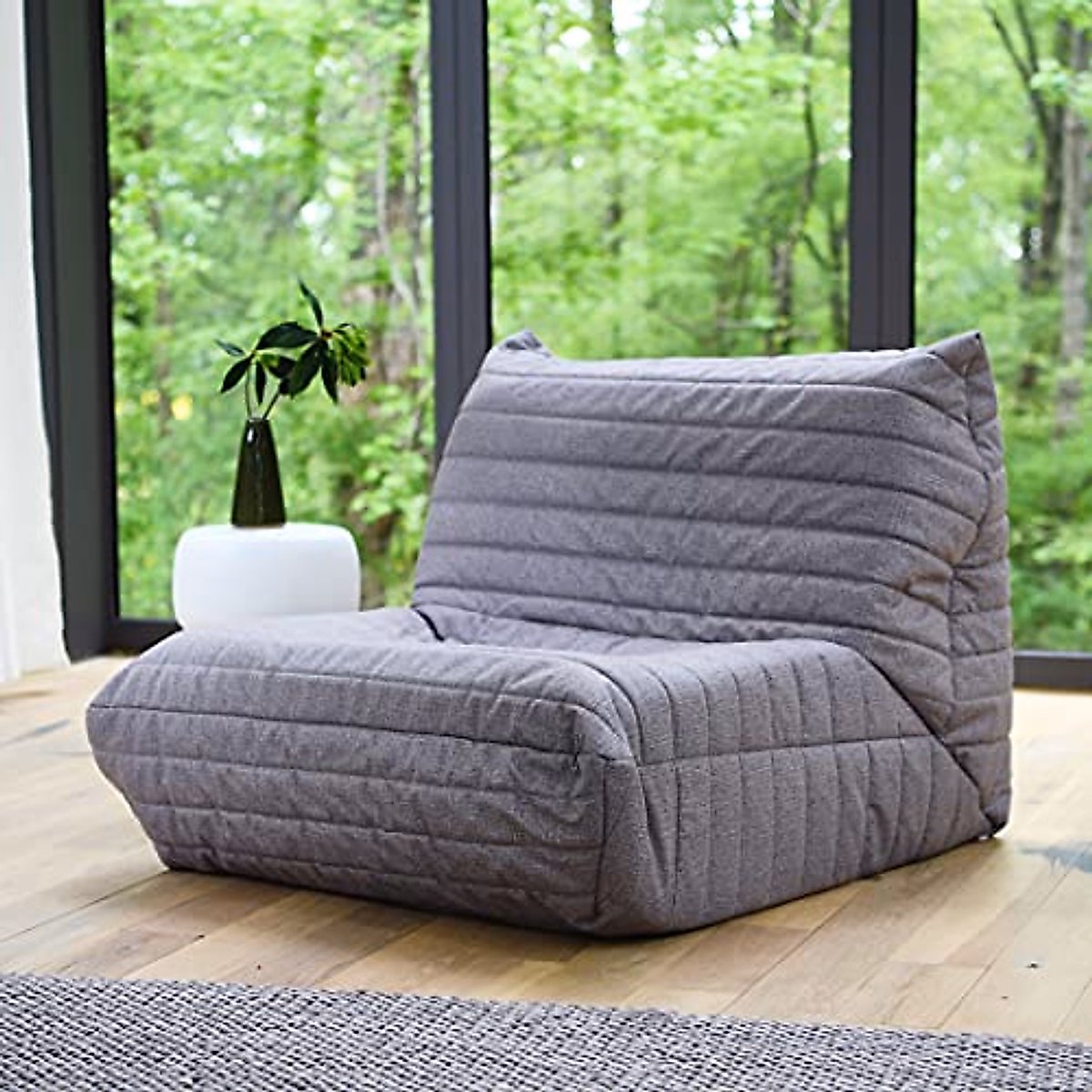 Main + Mesa LoBoh One Seater Modular Sofa/Accent Chair; Premium Foam-Filled, 70's Bean Bag Chair Alternative