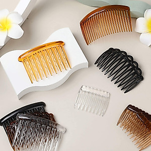 Chuangdi 32 Pieces French Hair Side Combs Set Plastic Twist Comb with Hair Clip Bridal Wedding Veil Accessories for Girls Women(9/11/17/23 Teeth)