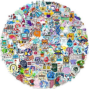 300 PCS Science Stickers, Teacher Stickers for Kids, Physics Math Experiment Waterproof Stickers for Water Bottles Laptop Skateboard Notebook