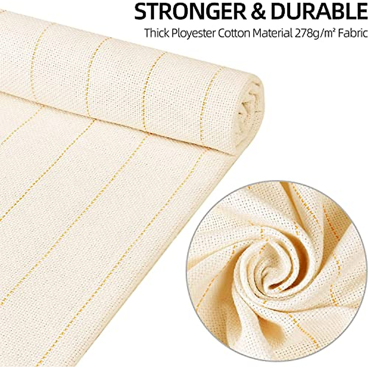 79" × 59" Tufting Cloth with Marked Lines, Rug Backing Fabric Monk Cloth with Positioning Marked Line, Punch Needle Needlework Fabric for Loop Pile Tufting Gun, Rug-Punch, Punch Needle, Rug Hooking