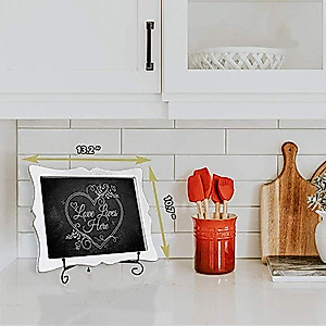 Small Chalkboard Sign with Easel (11x13") + White Liquid Chalk Marker | Hanging or Freestanding Framed Chalkboard with Hand Crafted Sweetheart Frame - Multipurpose | Small Chalkboard Sign