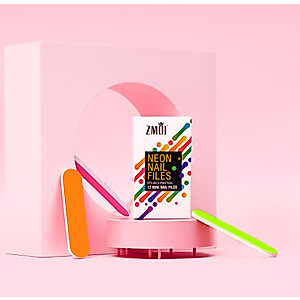 Colorful Neon Girly Mini Emery Board Nail Files (1 Dozen) ZMOI