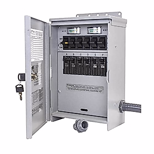 R206A Pro/Tran2 Outdoor 20-Amp 6-Circuit 2 Manual Transfer Switch with L14-20 Power Inlet