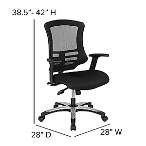 Flash Furniture High Back Black Mesh Multifunction Executive Swivel Ergonomic Office Chair with Molded Foam Seat and Adjustable Arms