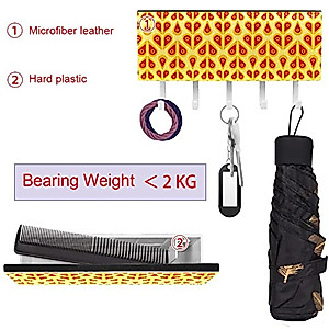 Peacock Tail Symbol Pattern Rack Organizer with 5 Hooks Wall Bathroom Kitchen Shelf Rack Multifunctional Storage Shelf