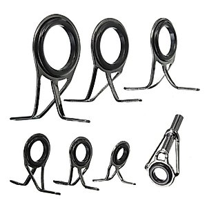 Honbay 7pcs Set Mixed Sizes Fishing Rod Eyes Guides Line Rings Repair Kit