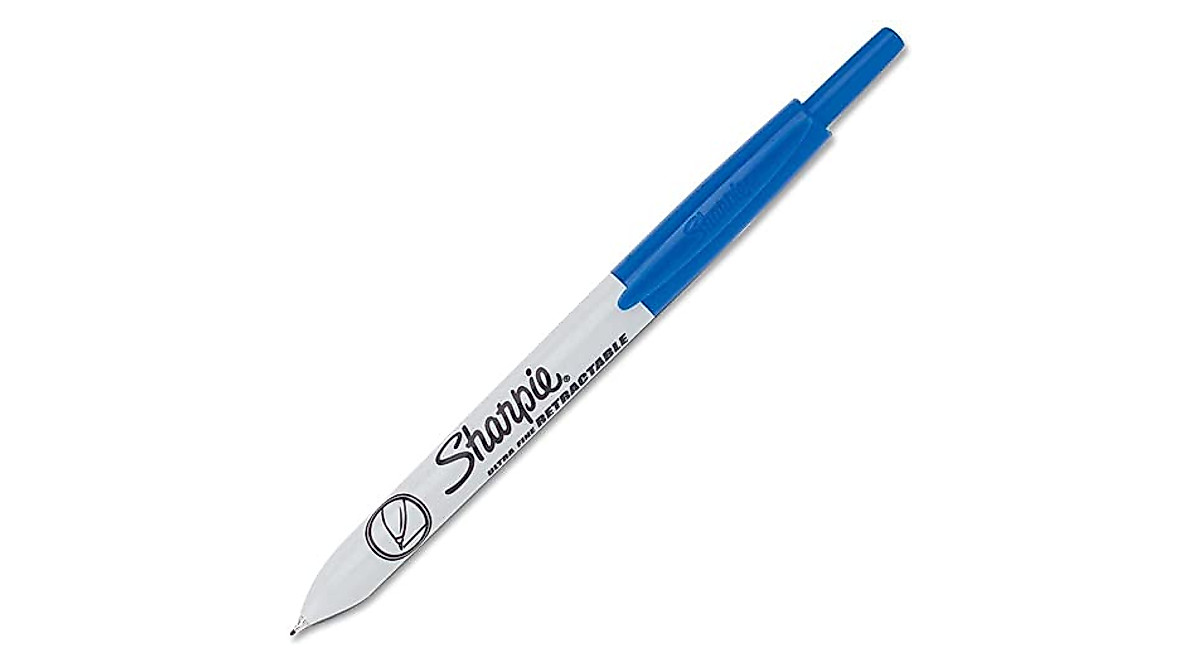 Sharpie Retractable Permanent Markers - Ultra Fine Blue 12 Pack