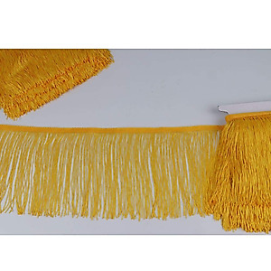 Heartwish268 Fringe Trim Lace Polyerter Fibre Tassel 6inch Wide 10 Yards Long for Clothes Accessories Latin Wedding Dress DIY Lamp Shade Decoration Golden Yellow