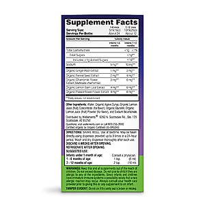 Wellements Organic Nighttime Gripe Water for Babies 1 Month+ (4 Fl Oz) - Baby Gripe Water for Bedtime Relief Gas, Colic & Fussiness - Herbs Promote a Peaceful Night’s Sleep - USDA Certified & Non GMO