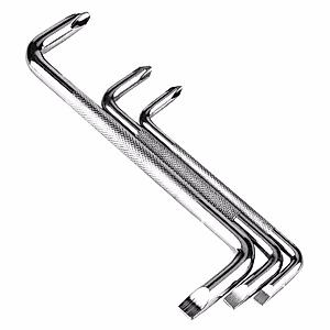 Offset Screwdriver Set, Angle Screwdriver, Hand Tools for Electricians, 3Pcs Right Angle Double Head Z shaped Offset Screwdriver Set