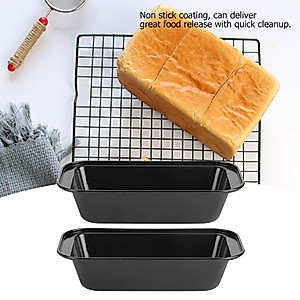 2 Pcs Baking Loaf Pan Rectangle Bread Cake Mold Carbon Steel Black 10 x 5.2 x 2.4 Inch Nonstick Coating Loaf Pan Baking Tray for Home Kitchen