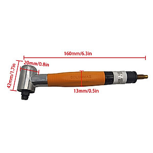 Eaarliyam Pneumatic Micro Grinder Angle Air 90 Degree 3mm Die Pencil Polisher Tool Accessories Kit Orange Power Tools